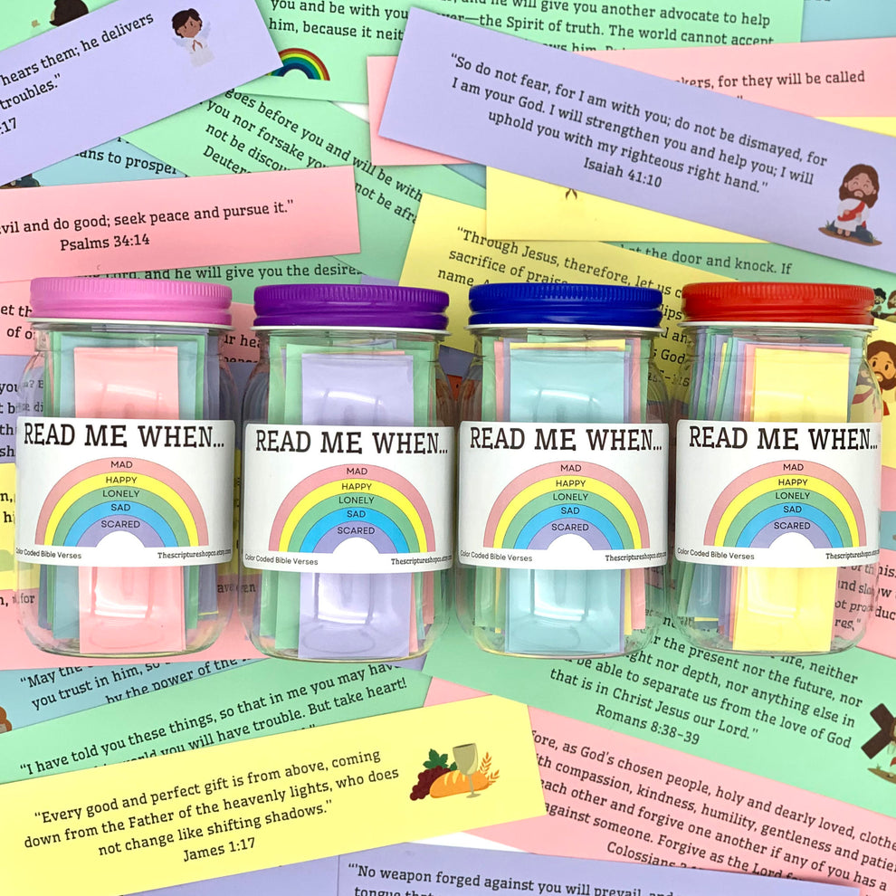 Kid's Bible Verse Jar for Emotions and Feelings - Read Me When Jar ...
